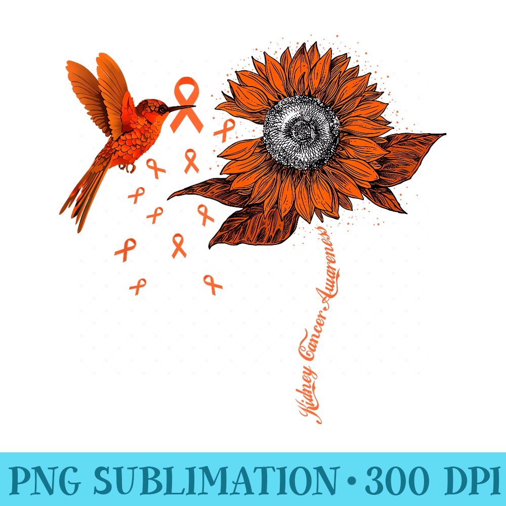 Hummingbird Holding Orange Ribbon ney Cancer Awareness - PNG | Inspire ...