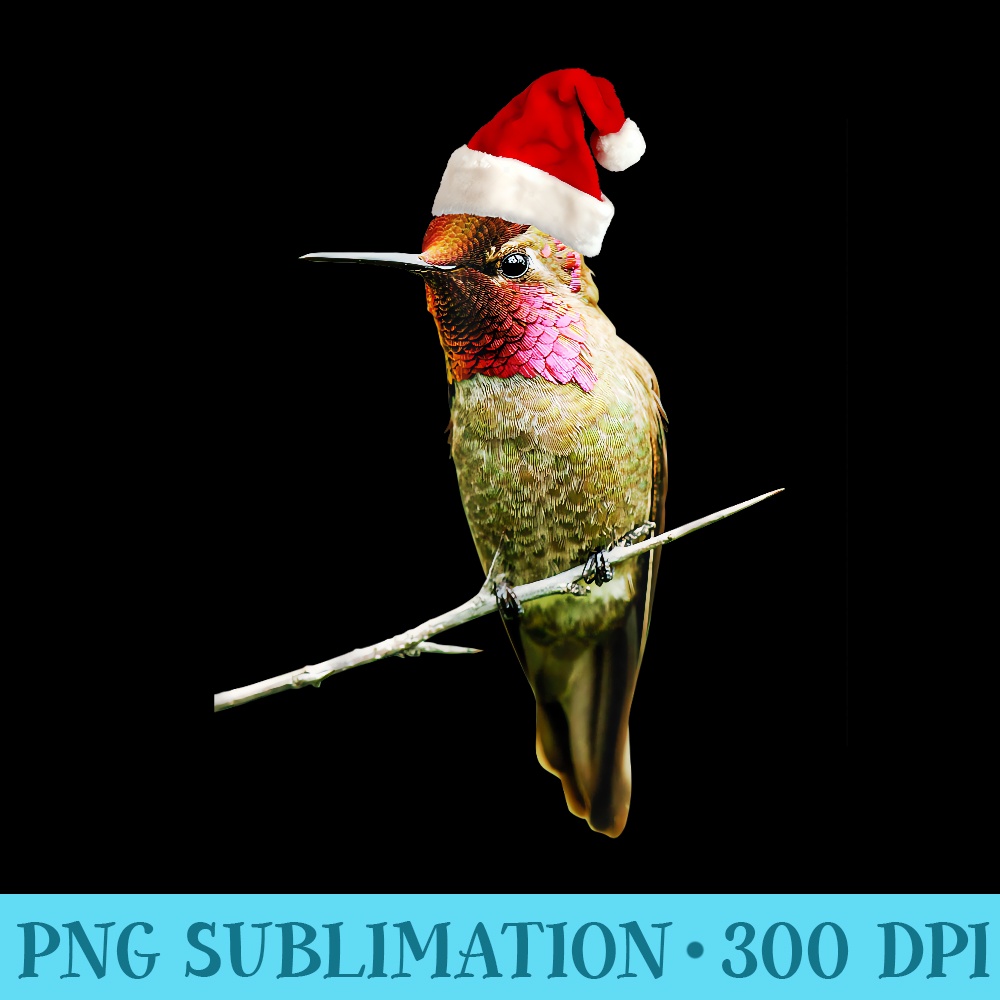 Hummingbird Santa Cute Christmas Hat Design for Bird Lovers | Inspire ...