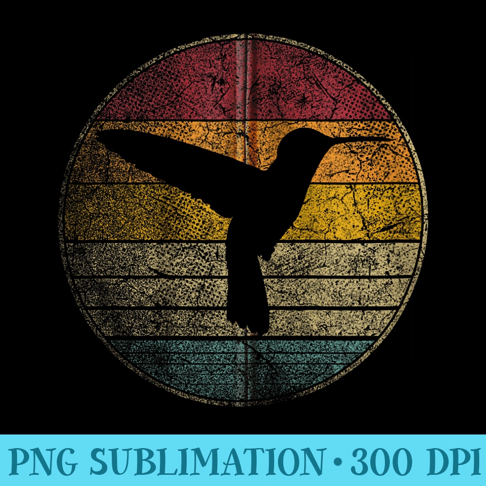Hummingbird Bird Vintage Distressed Retro Silhouette 70s 80s | Inspire ...