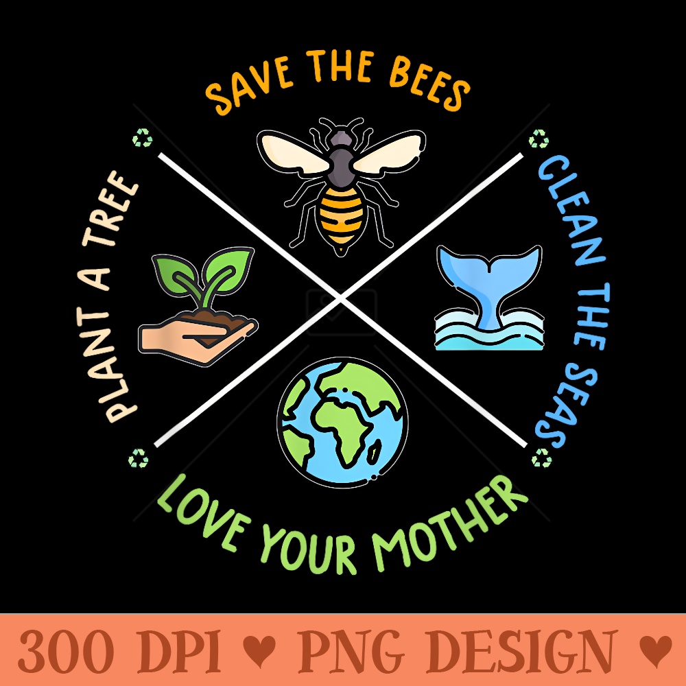 Vintage Earth Day Save Bees Plant More Trees Environment - H | Inspire ...