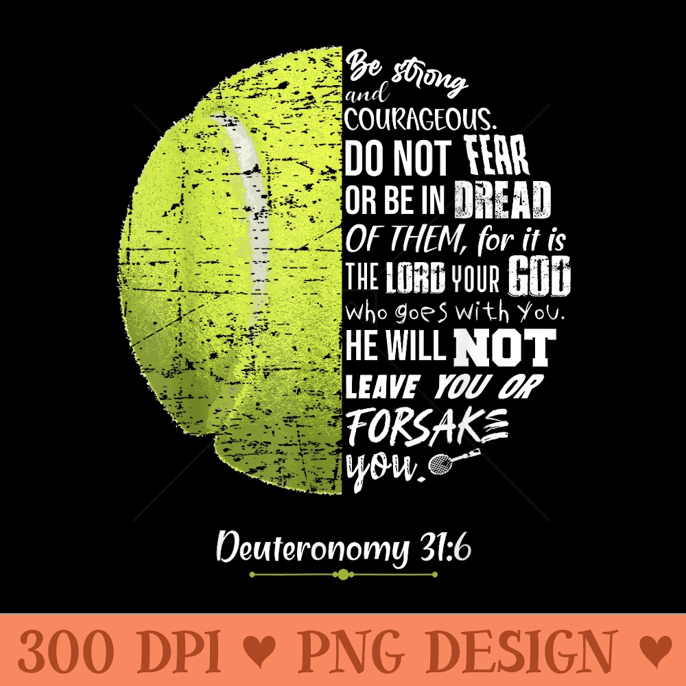 Christian Tennis Deuteronomy 316 Bible Verse for Faith God - - Inspire ...