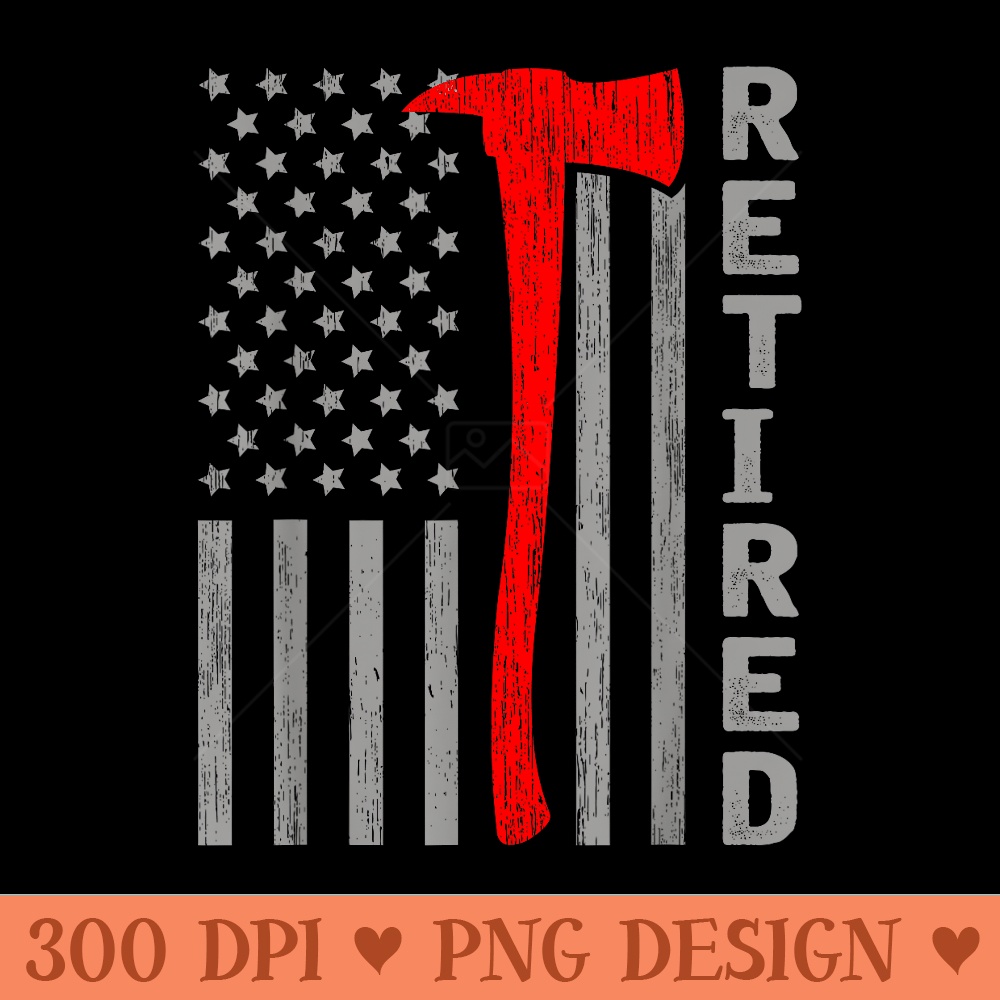 Funny Retired Firefighter USA Flag Fireman Retirement Outfit | Inspire ...