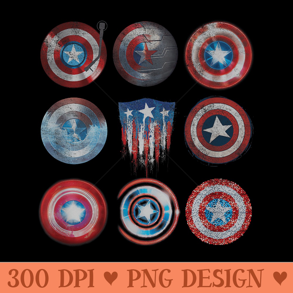 Marvel Comics Retro Classic Captain America Shields Variety | Inspire ...
