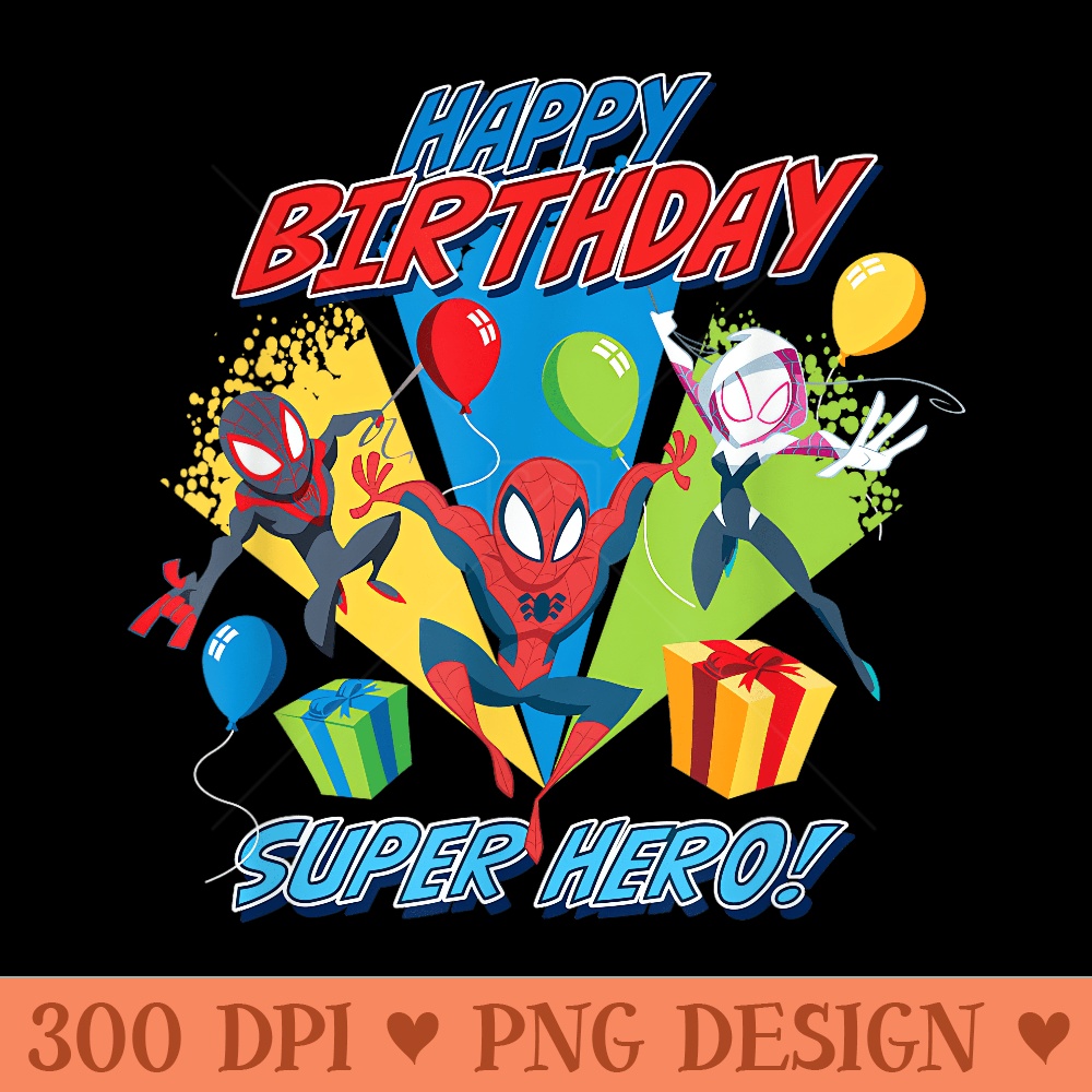 Marvel SpiderMan Miles Gwen Happy Birthday Super Hero - PNG | Inspire ...