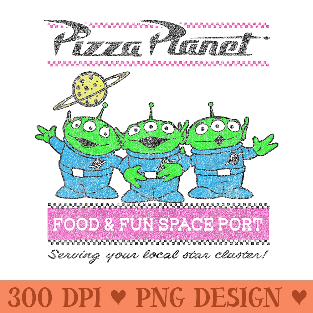 Disney Pixar Toy Story Aliens Pizza Planet Pastel Logo - PNG | Inspire ...