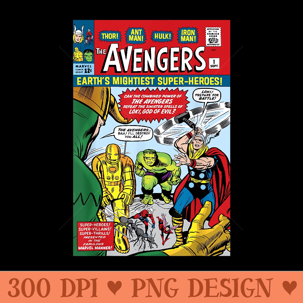 Marvel Avengers First Issue Comic Cover - Clipart PNG | Inspire Uplift