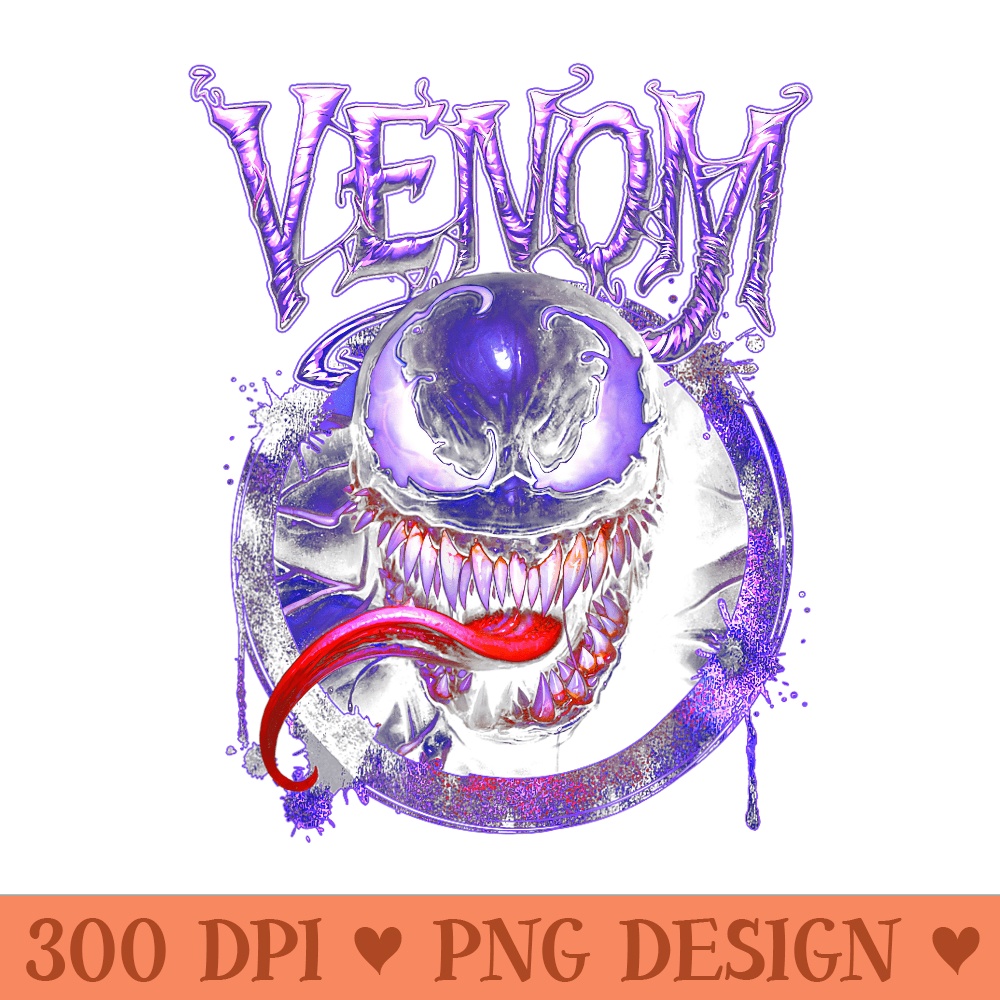 Marvel SpiderMan Venom Scary Face Dripping Vintage Portrait | Inspire ...