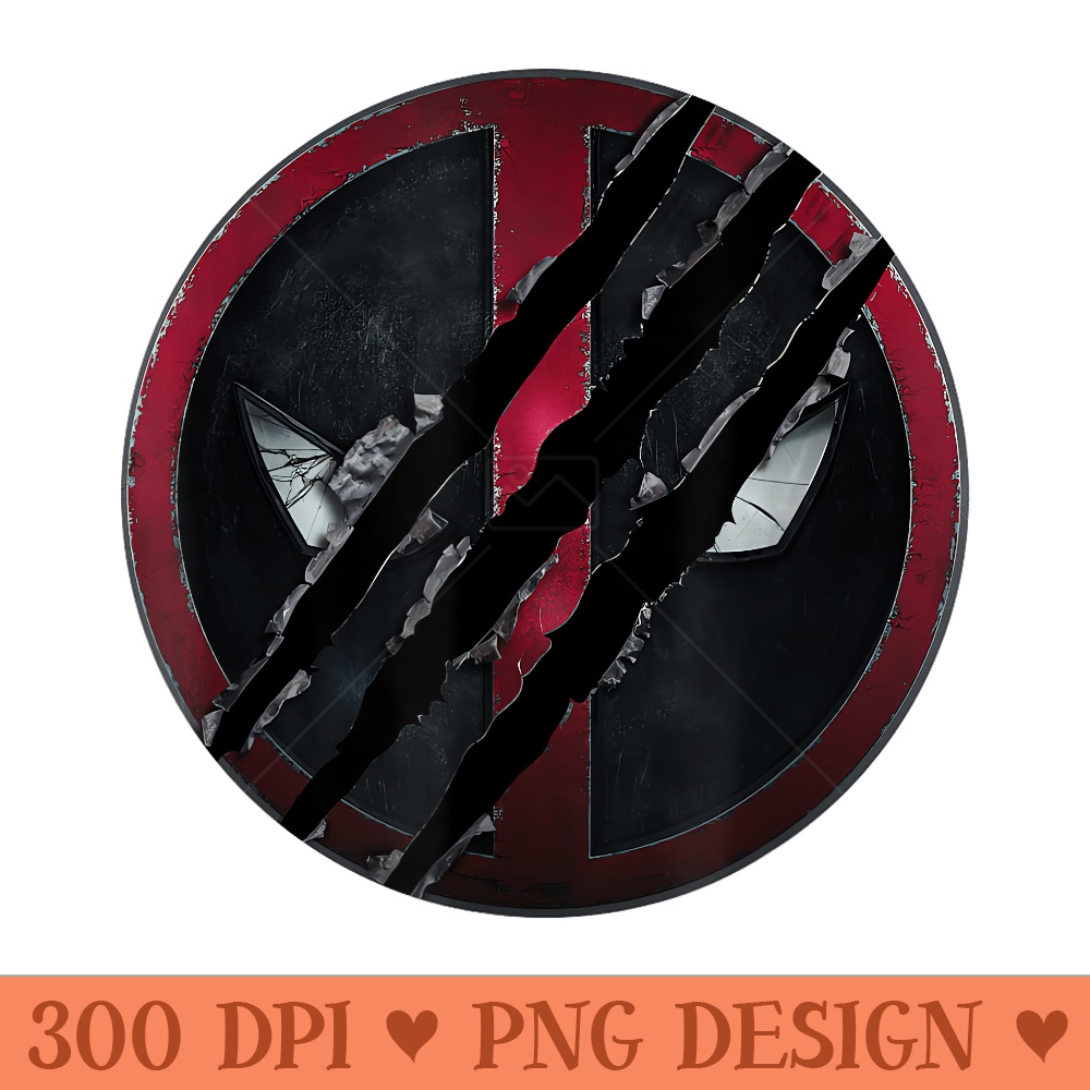 Marvel Deadpool Wolverine Distressed Slashed Movie Logo - De | Inspire ...