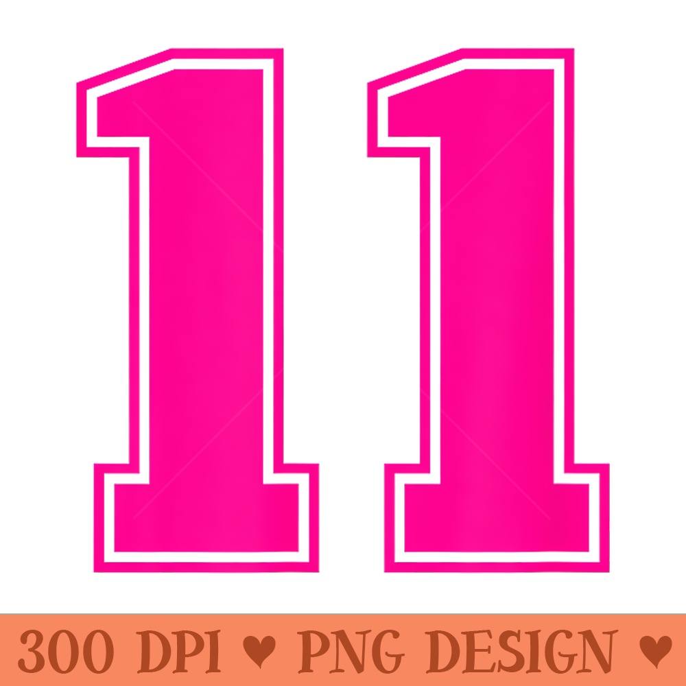 Number 11 Pink Sports Fan Jersey Number - PNG Clipart | Inspire Uplift