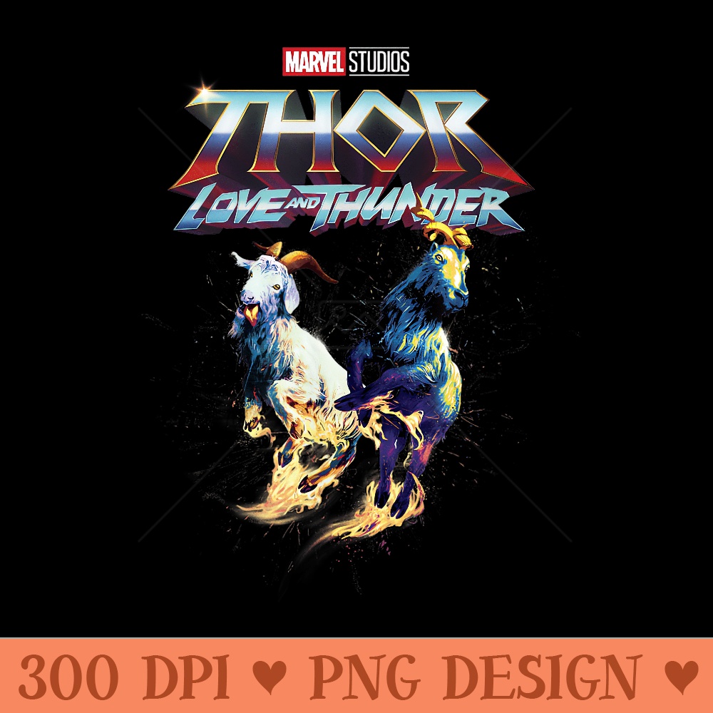 Marvel Thor Love and Thunder Fiery Goats Poster - PNG graphi | Inspire ...