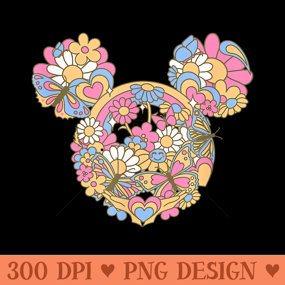 Disney Mickey And Friends Cottagecore Mickey Ears Floral - P | Inspire ...