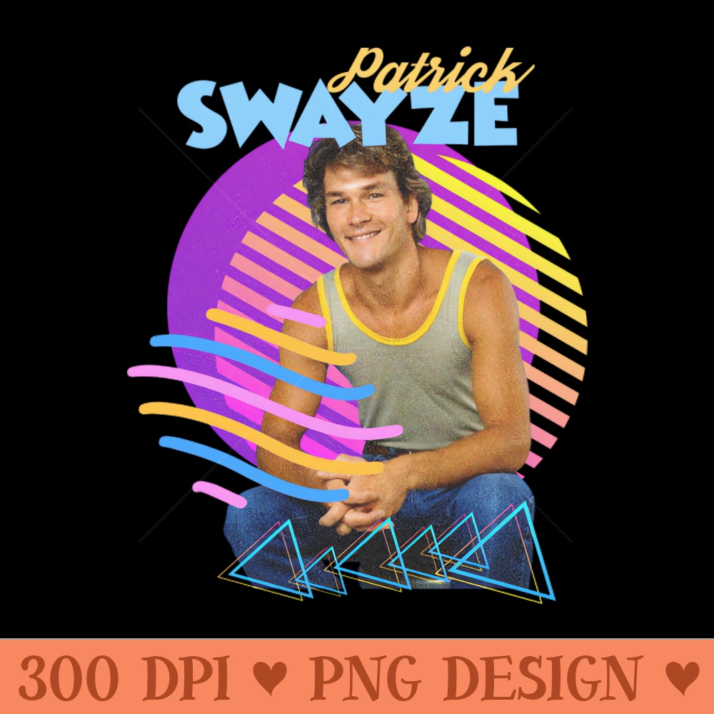 Patrick Swayze Retro 8s Aesthetic Fan Design - PNG Image Dow | Inspire Uplift
