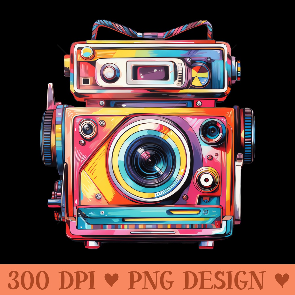 Retro multicolor Camera - Download Transparent Graphic | Inspire Uplift