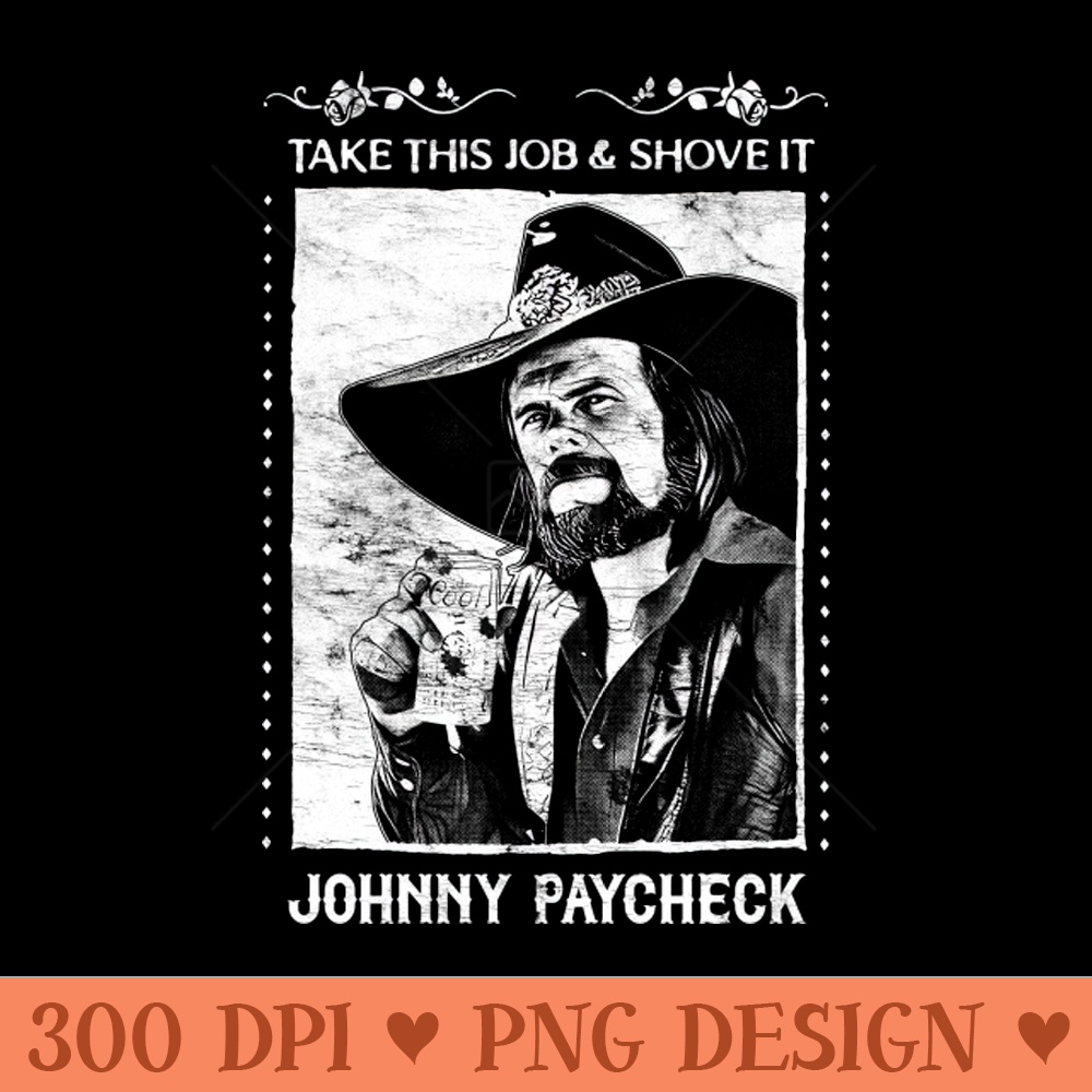 Johnny Paycheck Retro Style Fan Design - High Resolution PNG | Inspire ...