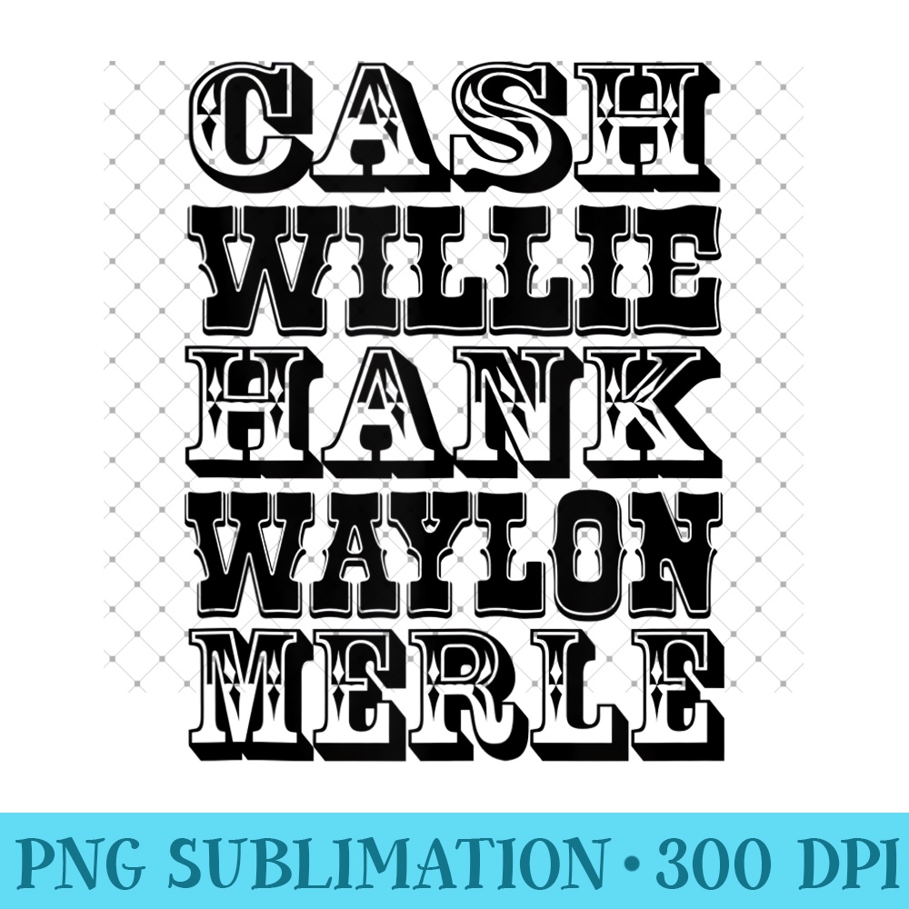 Cash Hank Willie and Waylon Country Music - High Quality PNG | Inspire ...