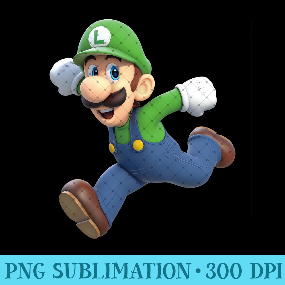 Super Mario Luigi 3D Poster - High Resolution PNG Designs | Inspire Uplift