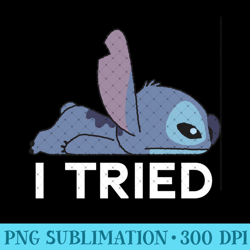 Disney Lilo & Stitch Lazy Chibi Stitch I Tried Bold Logo - S | Inspire ...