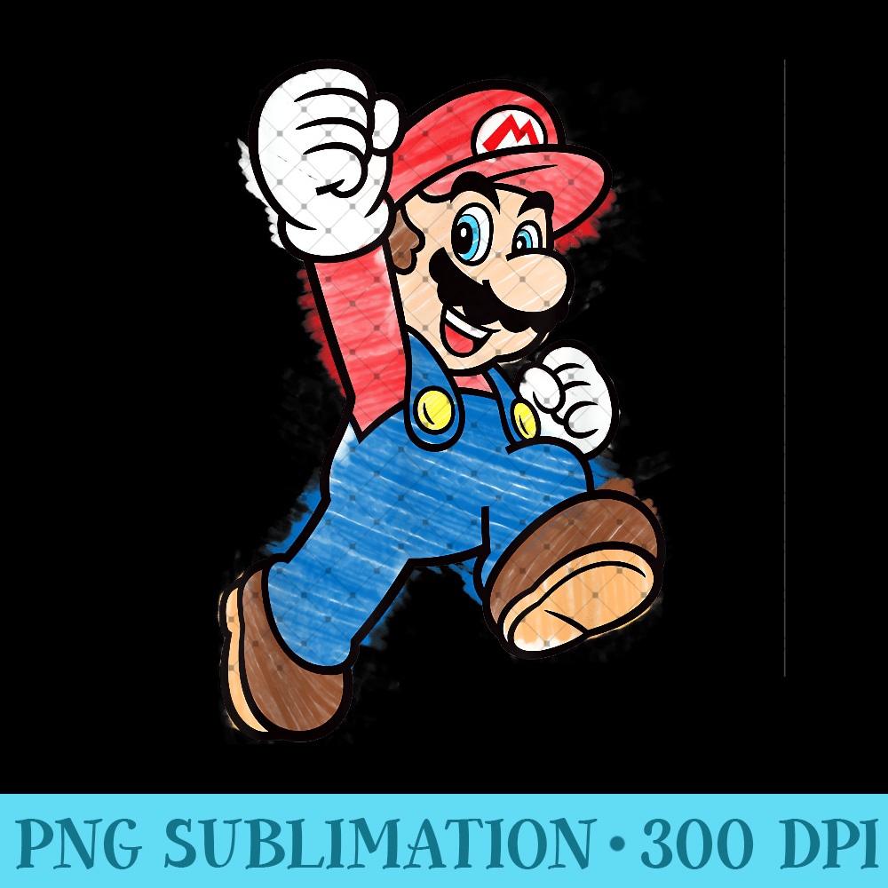 Super Mario Marker Colors Classic Graphic T- - PNG Prints - Inspire Uplift