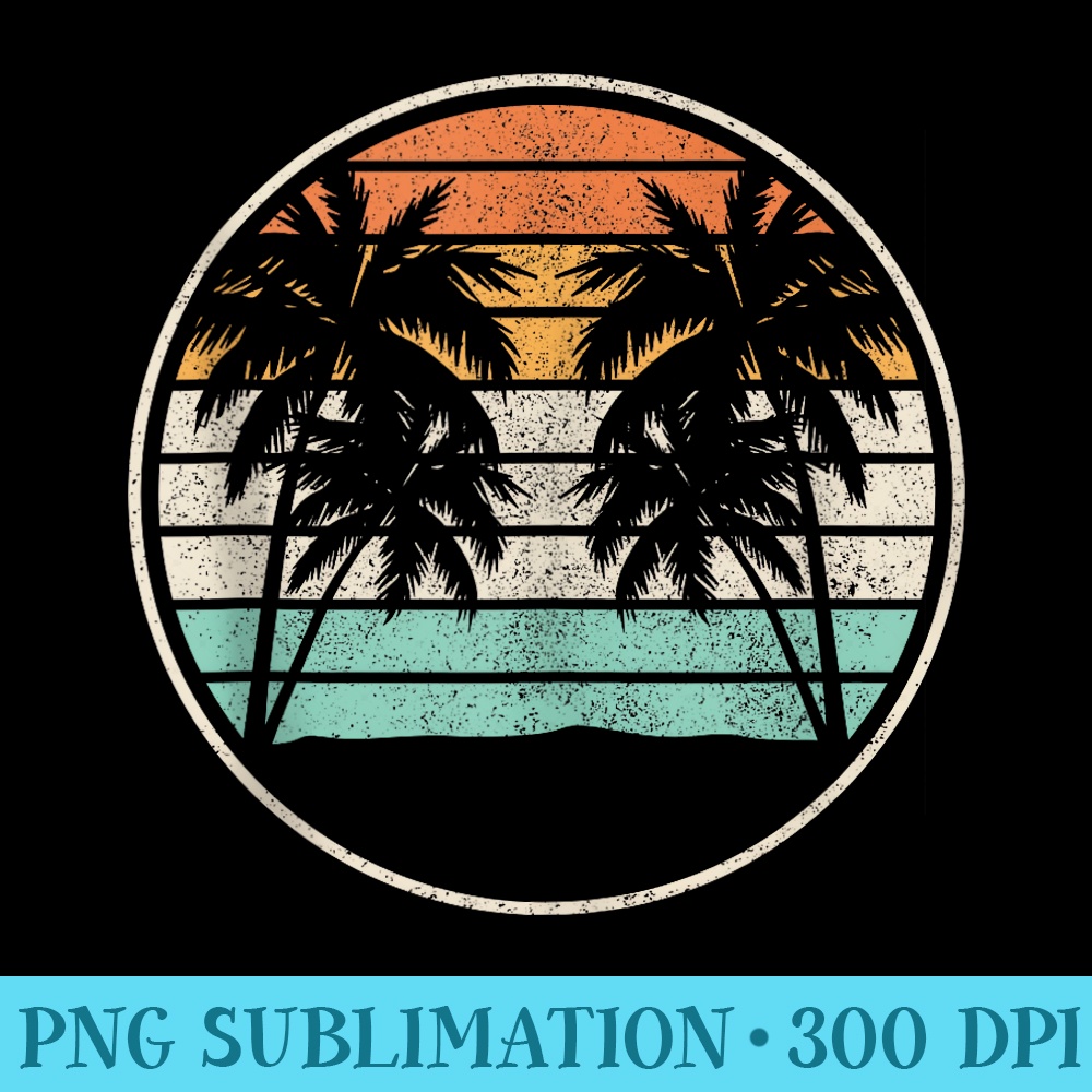 Palm Tree Tropical Beach Retro 60s 70s Style Summer Vacation | Inspire ...