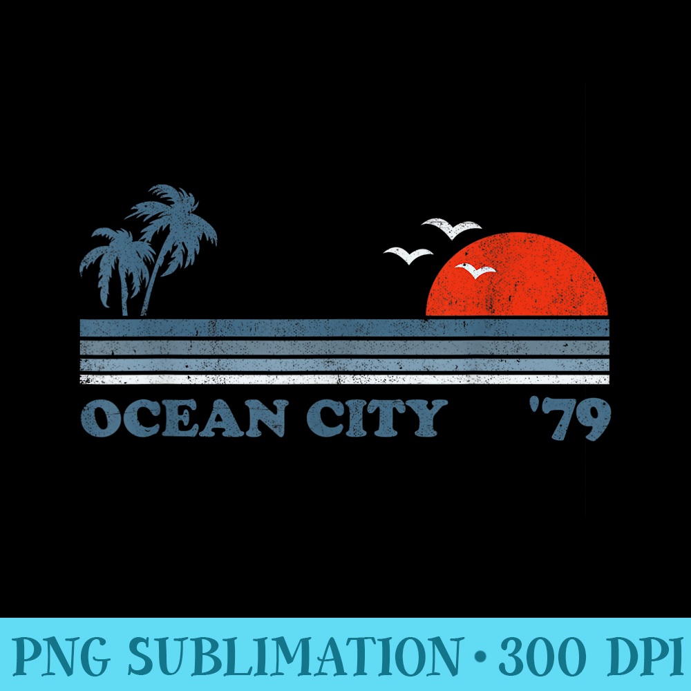 Vintage Ocean City Maryland Beach Retro Sunset Surf 70s - Un | Inspire ...