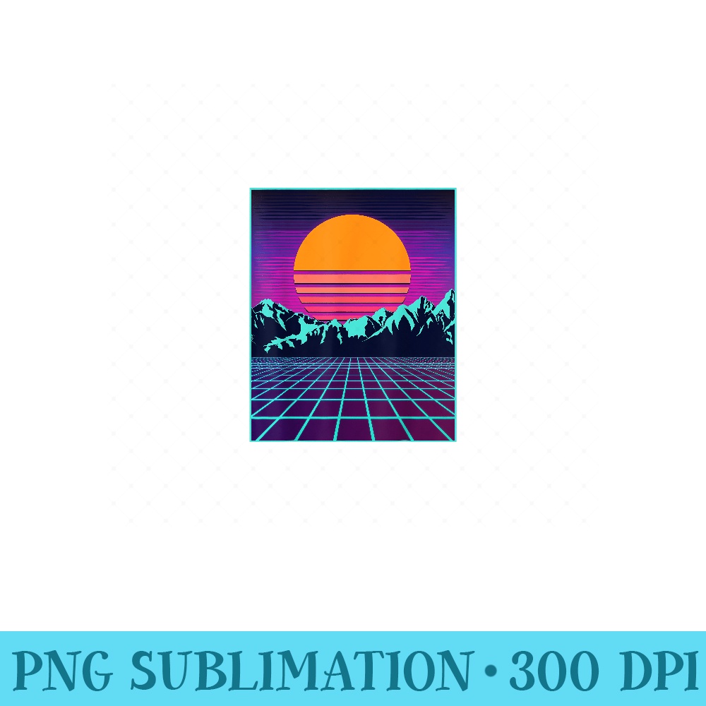 Retro 80s Aesthetic Vaporwave Outrun Style Sun - Printable P | Inspire ...