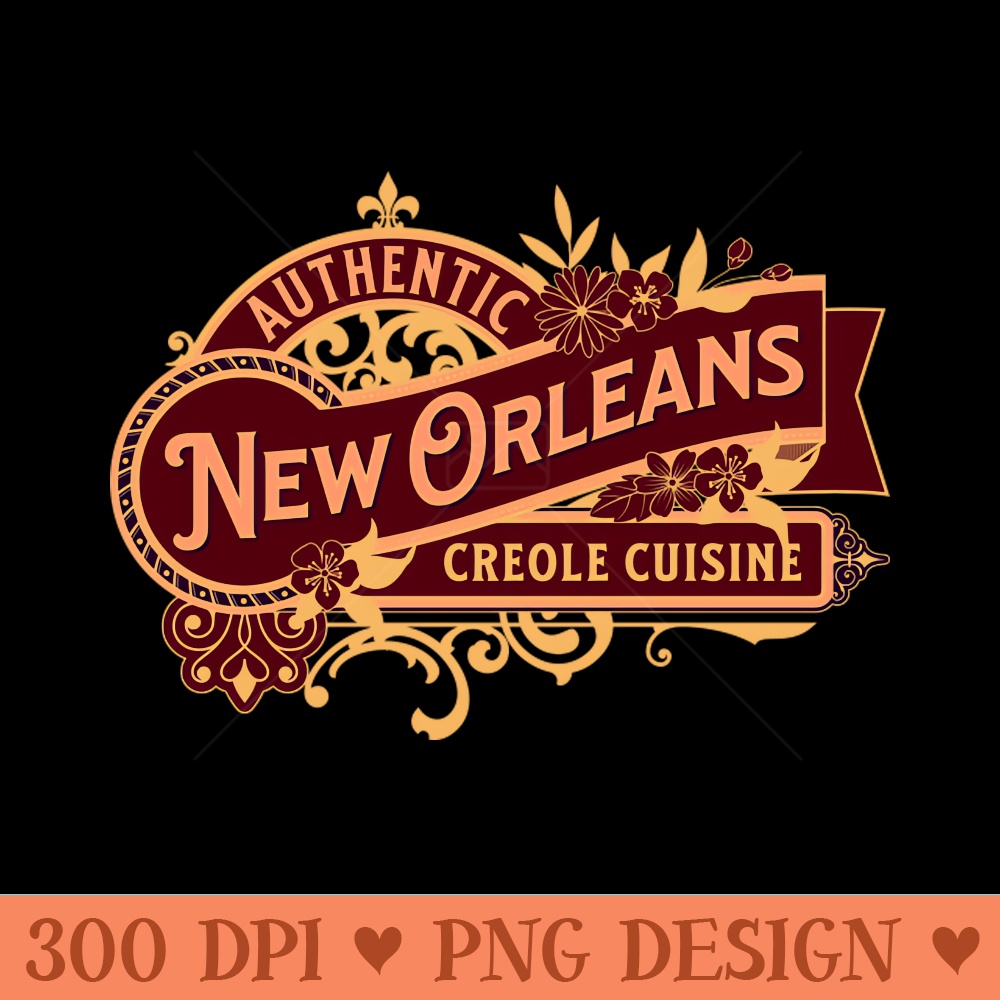 New Orleans Creole Cuisine - Sublimation designs PNG | Inspire Uplift