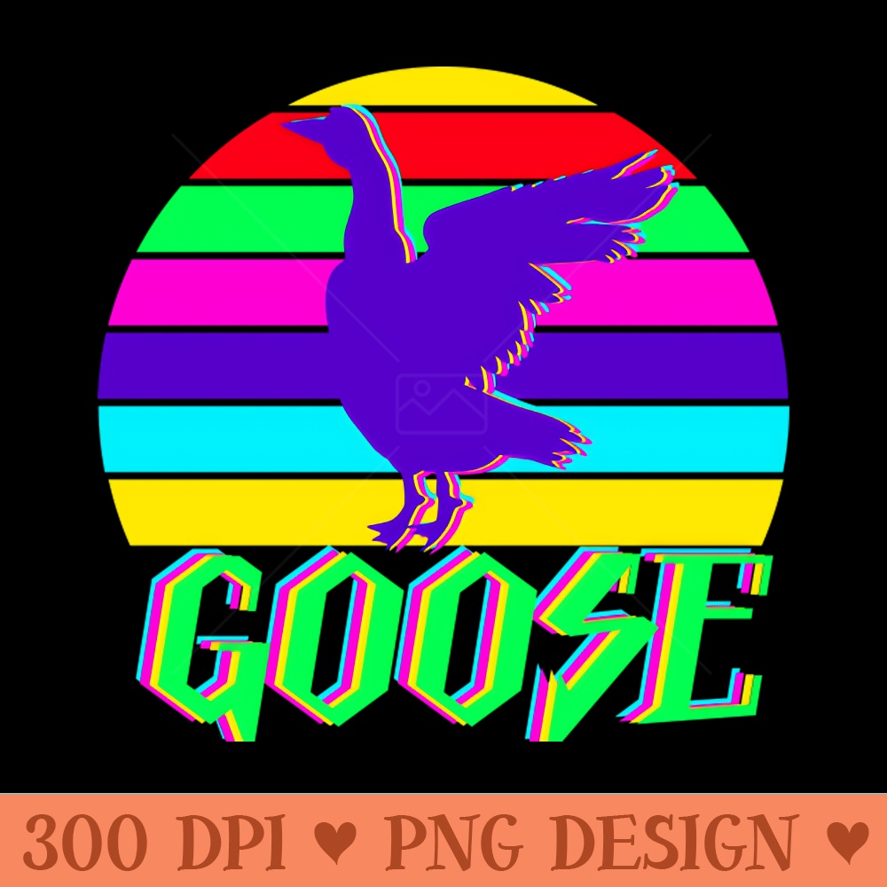 GOOSE 80s Neon Retro Vintage Sunset - Download PNG images | Inspire Uplift
