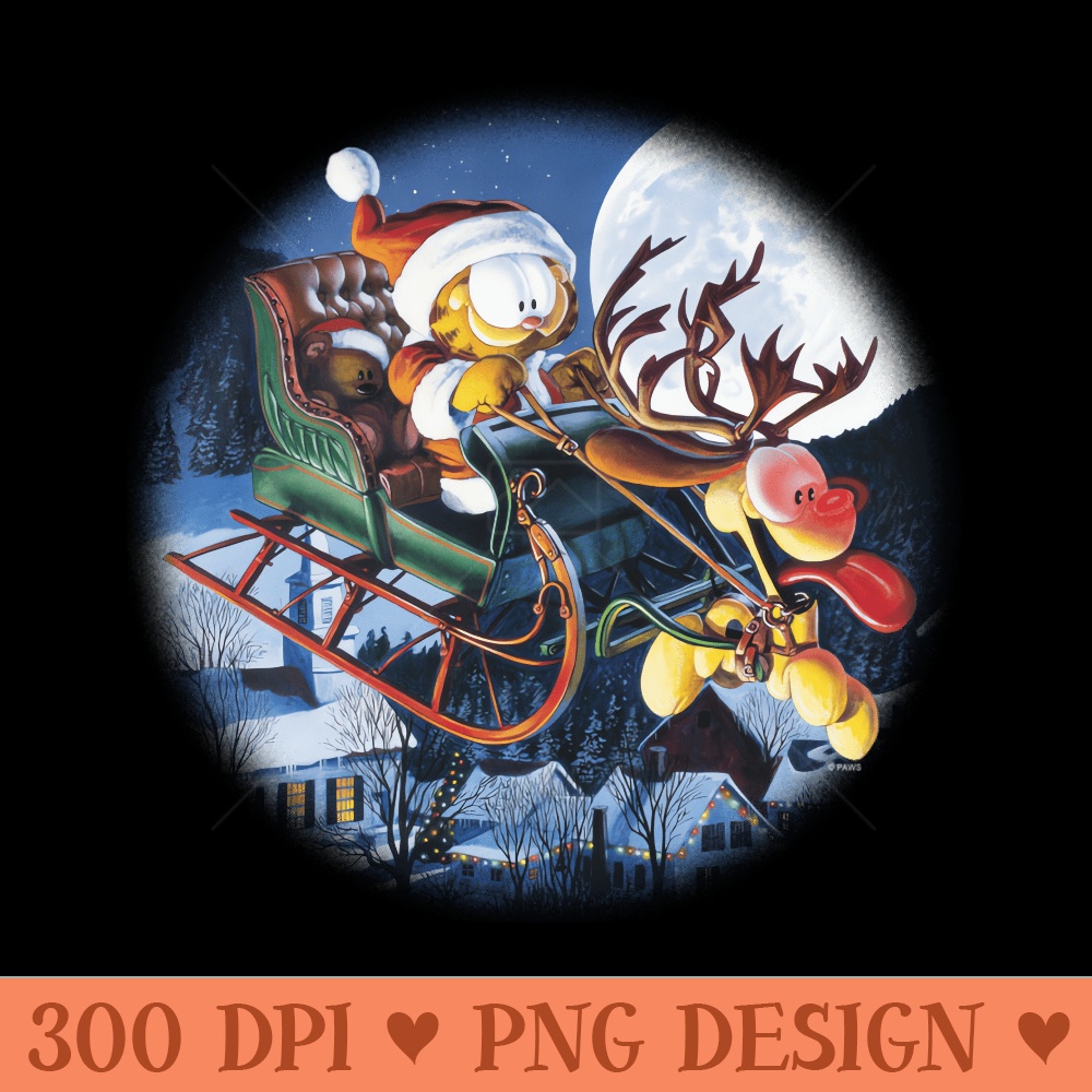 Garfield Moonlight Ride - Printable PNG Graphics | Inspire Uplift
