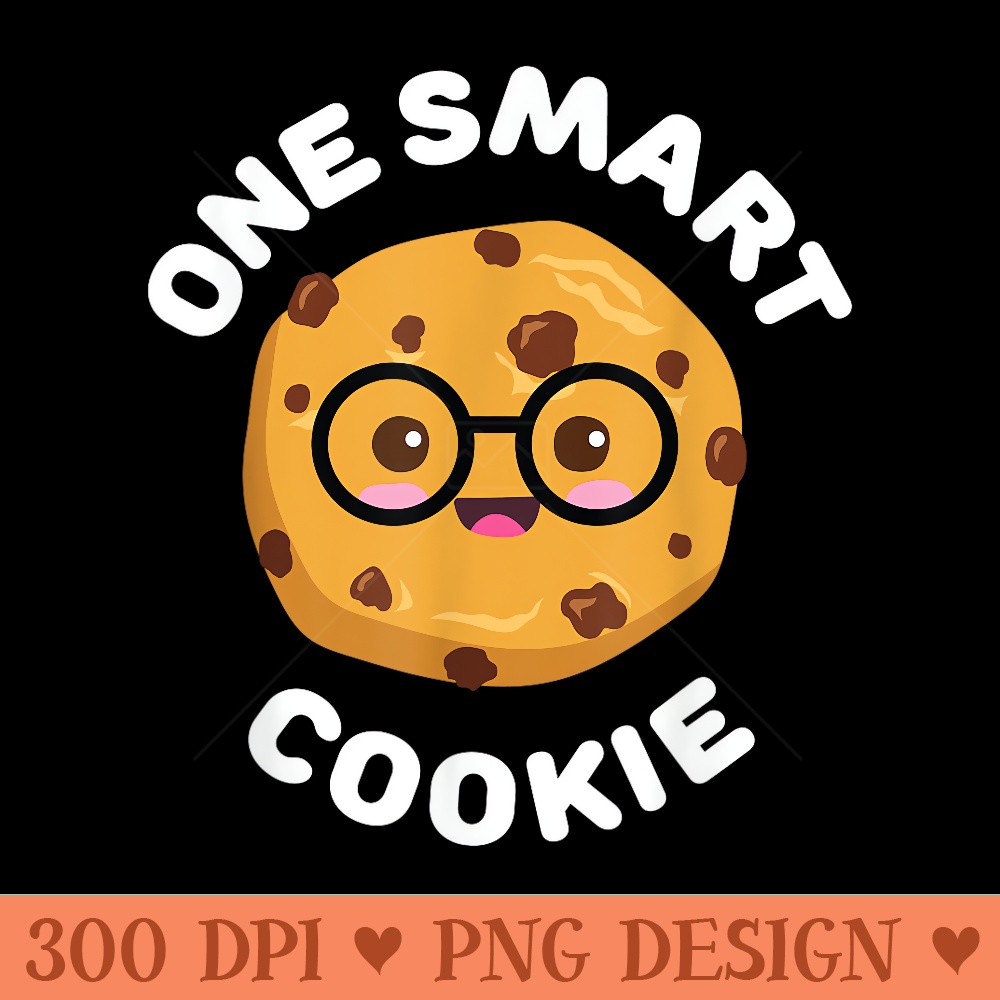 One Smart Cookie Cute Funny Kawaii Chocolate Chip Nerd - PNG | Inspire ...