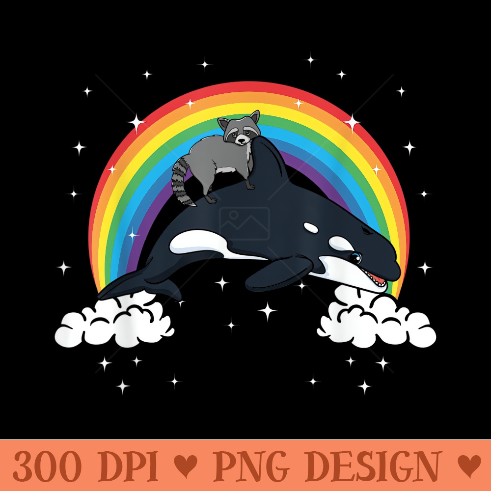 Raccoon Raccoons Trash Panda Orca Whale Killer Funny - Print | Inspire ...