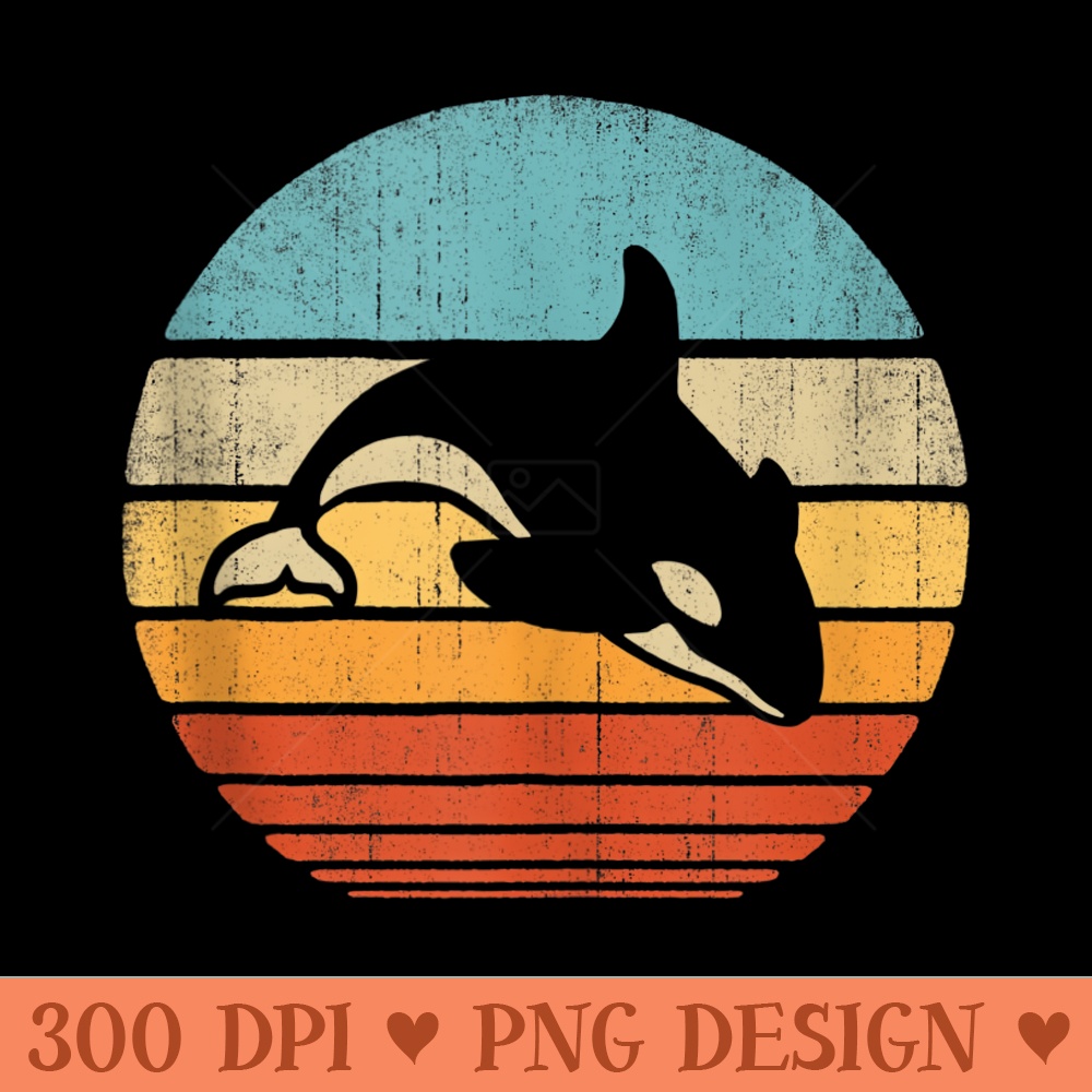Orca Killer Whale Retro Vintage 60s 70s Sunset Sea Animal - | Inspire ...