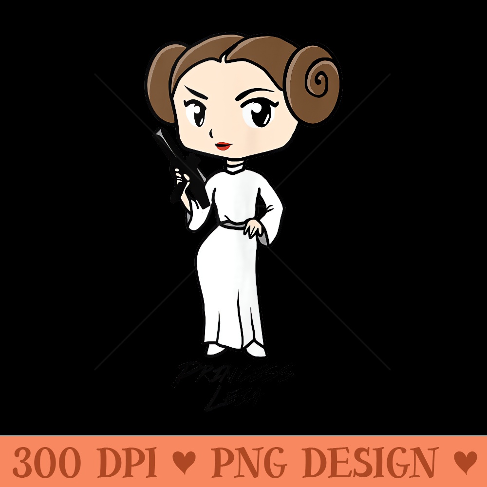 Star Wars Princess Leia Cartoon Portrait - PNG Design Files | Inspire ...