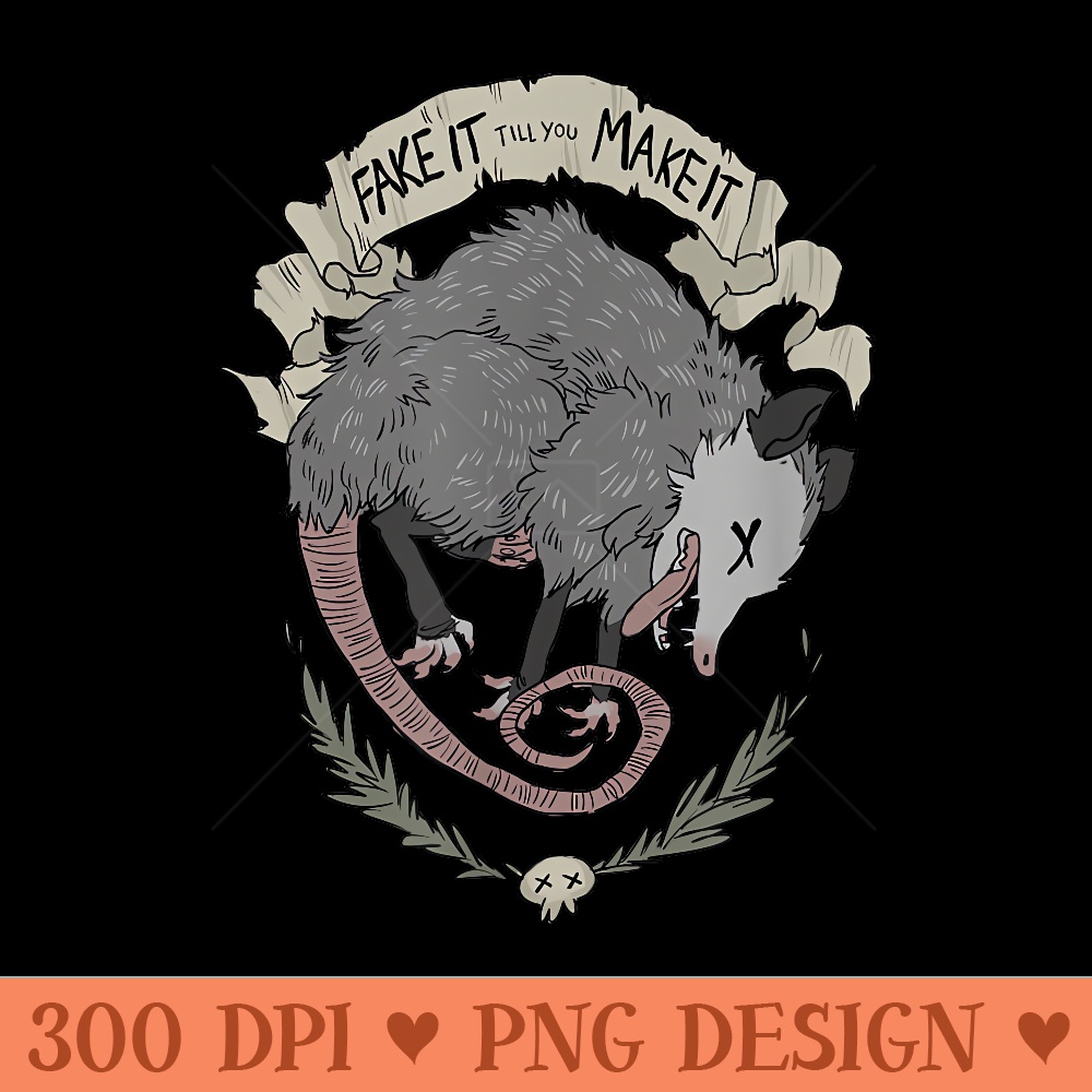 Opossum I Funny Dead Possum Fake It Till You Make It - High | Inspire ...