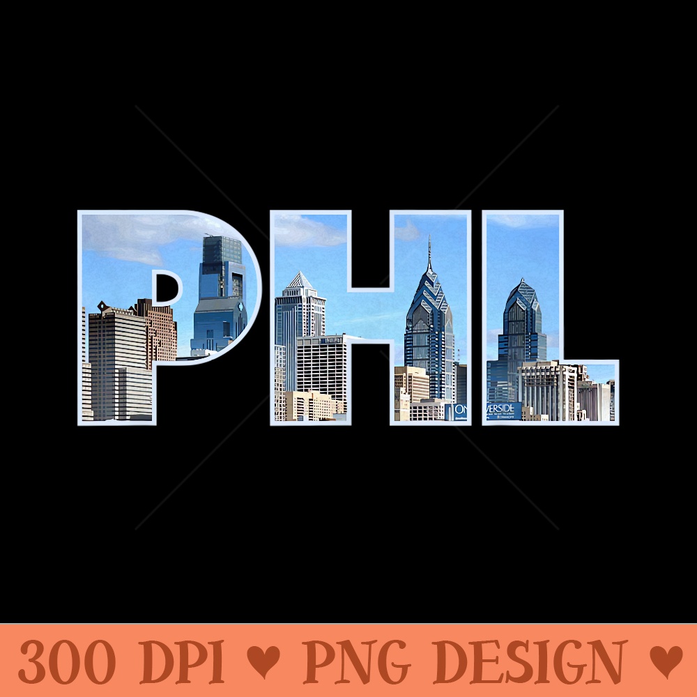 Philadelphia Pennsylvania Skyline PHL Philly Lover - PNG cli | Inspire ...