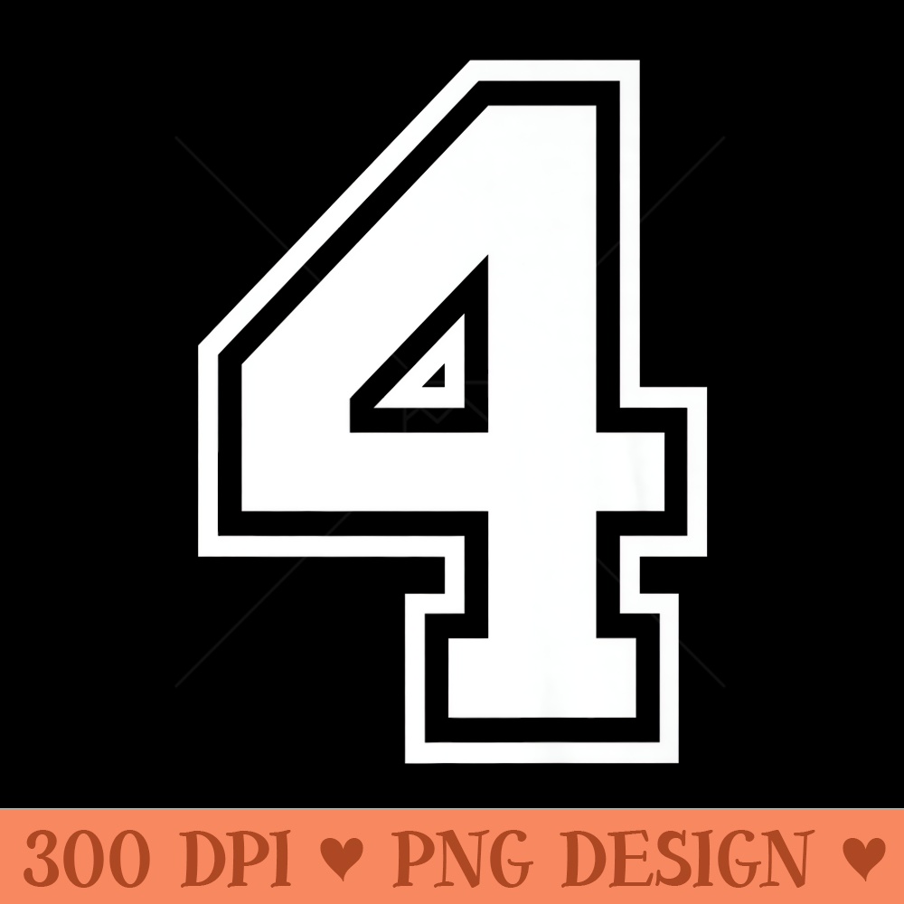 Number Sports 4 Varsity College Team Girl 4th Four Premium - | Inspire ...