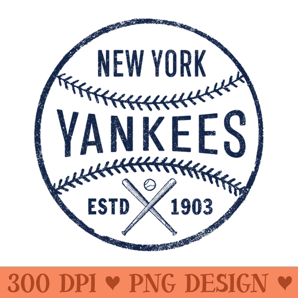 Vintage Yankees Ball by Buck - Ready To Print PNG Designs | Inspire Uplift