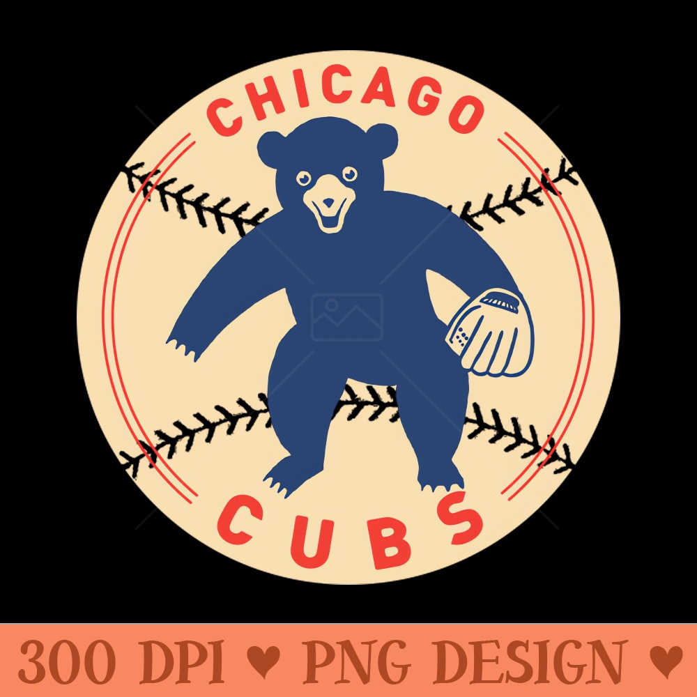 Chicago Cubs Fielding Bear by Buck - Printable PNG Images | Inspire Uplift