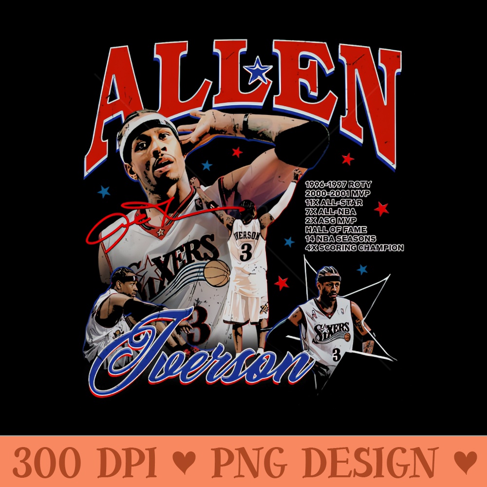 Allen Iverson Stats - PNG Templates | Inspire Uplift