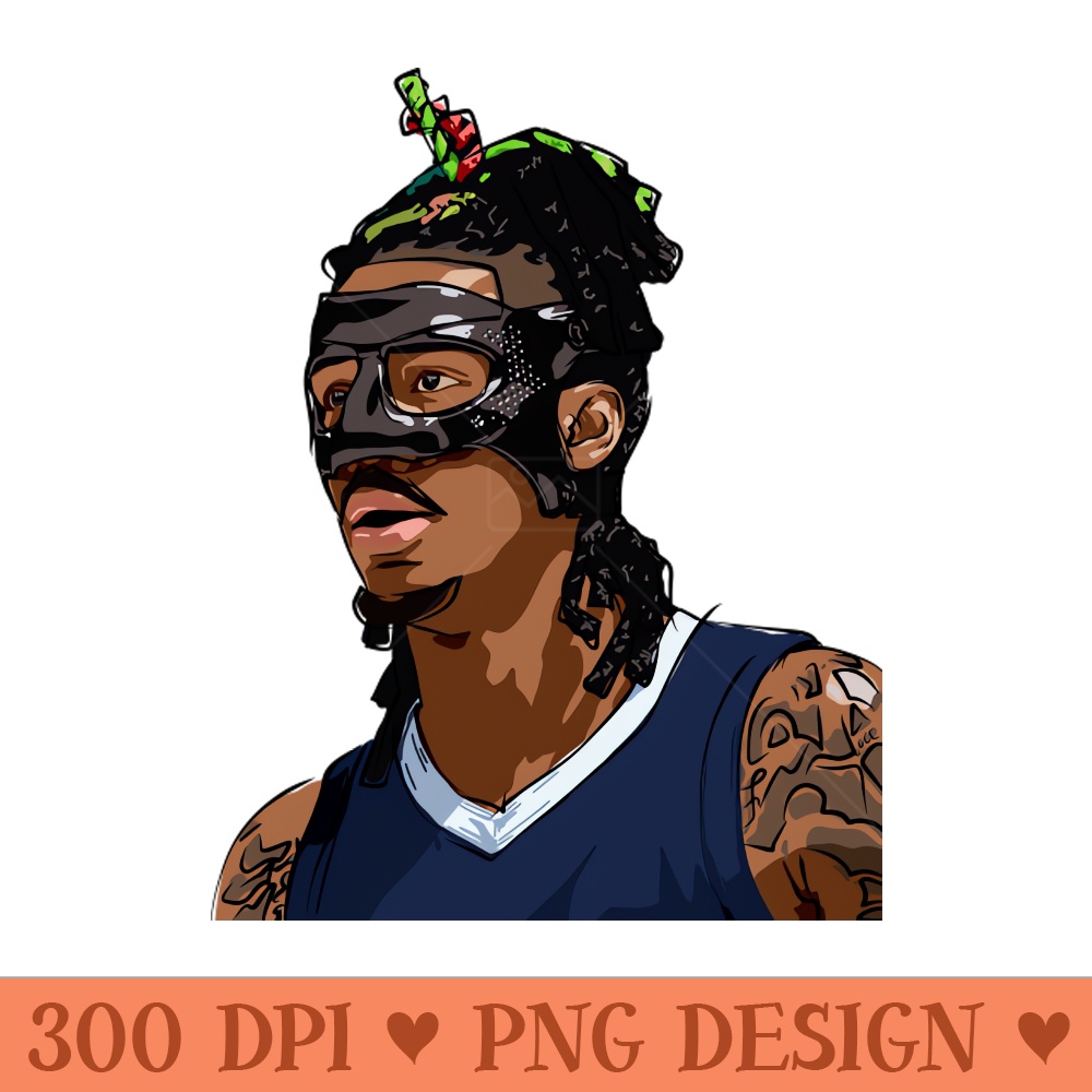 Masked Ja Morant - High Resolution PNG download | Inspire Uplift