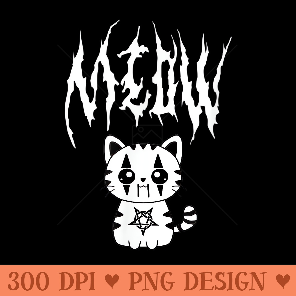 Kawaii Death Metal Meow Cute Anime Black Metal Cat Joke - Mu | Inspire ...