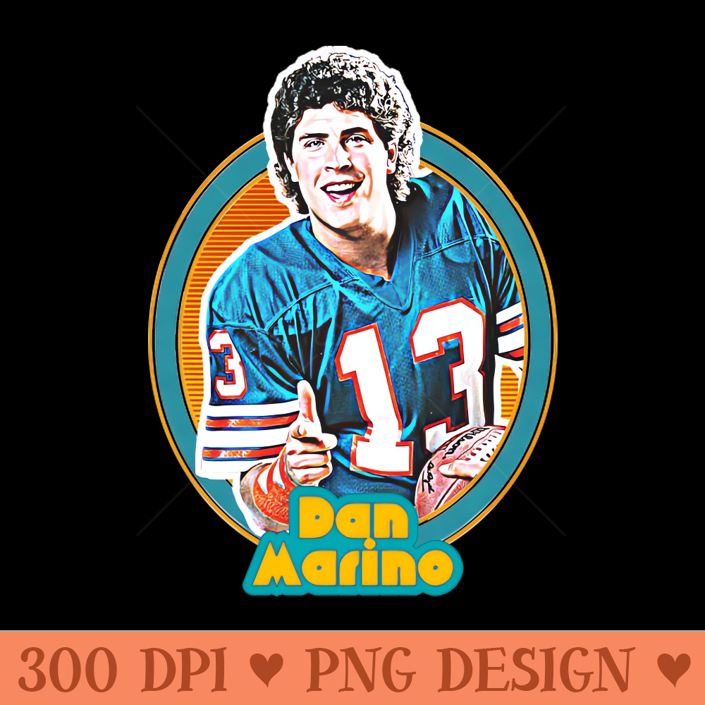 Dan Marino Retro 80s Football Fan Design - Exclusive PNG des | Inspire ...