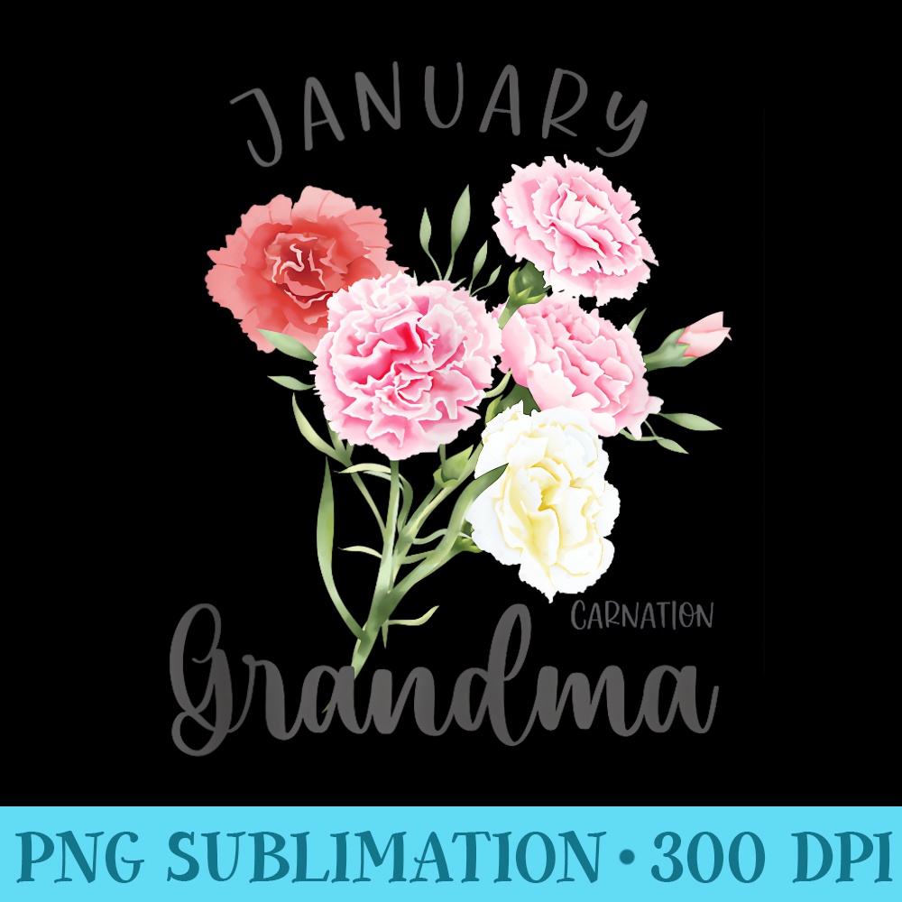 Carnation January Birth Flower - Printable PNG Images | Inspire Uplift