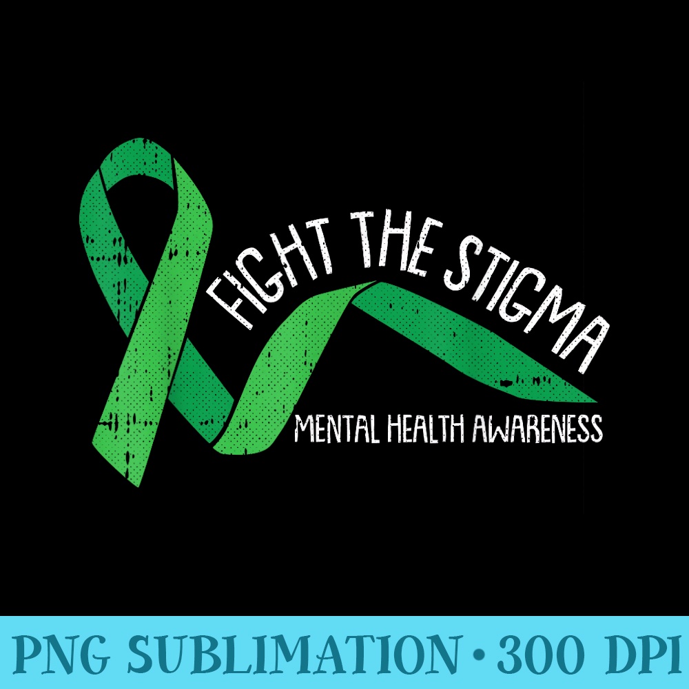 Fight The Stigma Mental Health Awareness Green Ribbon - Down | Inspire ...