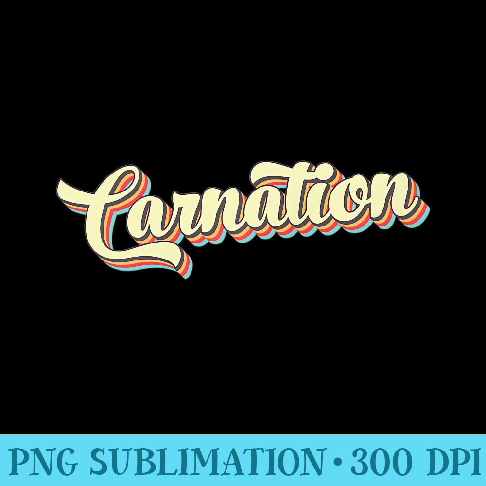 Carnation T Retro Art Baseball Font Vintage Raglan Baseball | Inspire ...