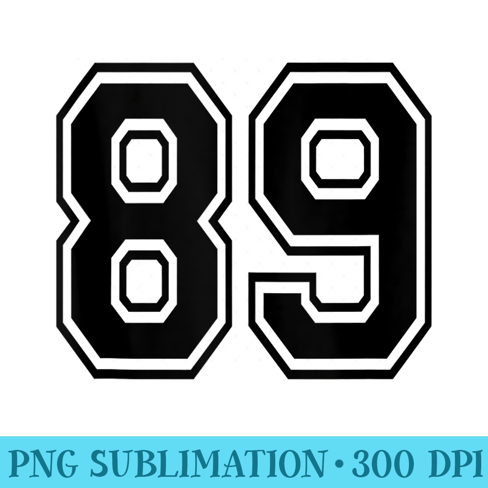 Number 89 College Sports Team Style in Black 2 sided - Exclu | Inspire ...