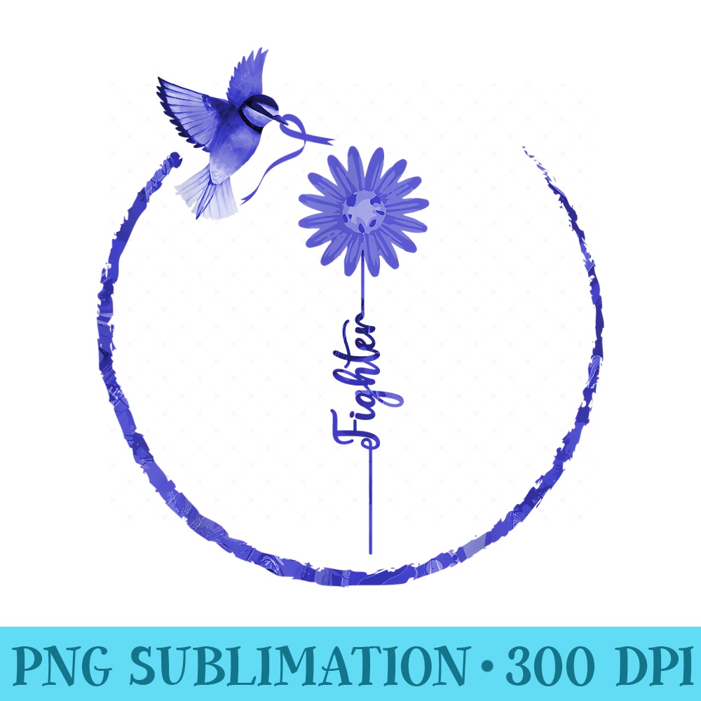 Hummingbird Daisy Ribbon Colon Cancer Awareness - PNG Downlo | Inspire ...
