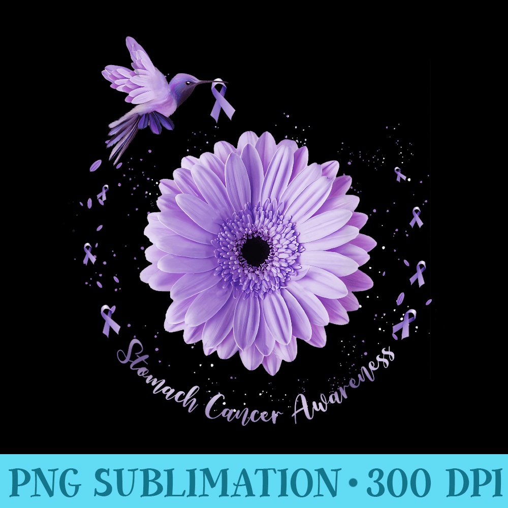 Hummingbird Periwinkle Sunflower Stomach Cancer Awareness - - Inspire ...