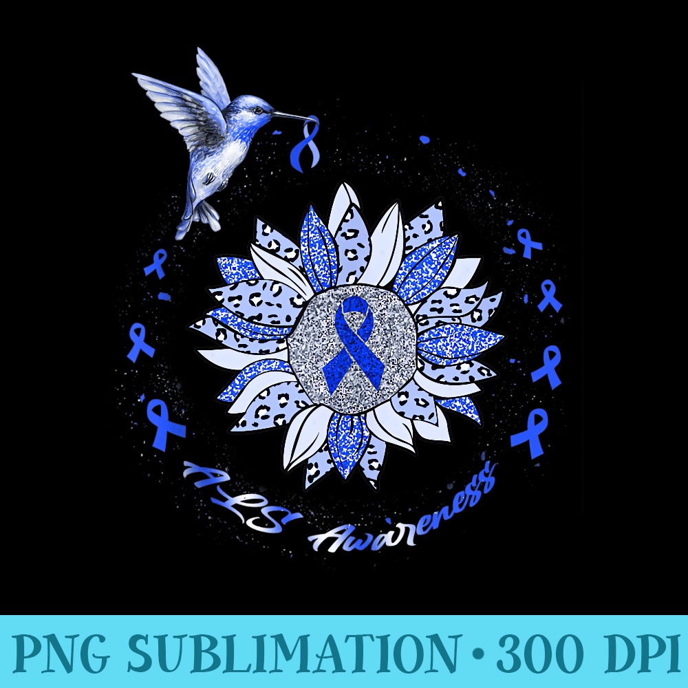 Als Awareness Sunflower Hummingbird Ribbon - Shirt Design PN | Inspire ...