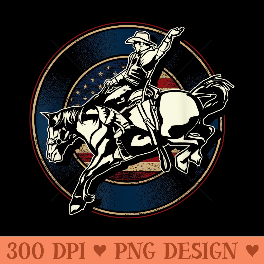 Rodeo Bull Rider Patriotic American Flag USA Cowboy - High Q | Inspire ...