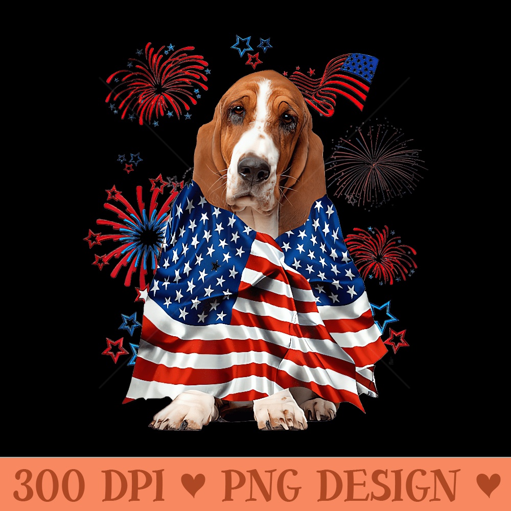 Basset Hound Dog American USA Flag 4th of July Dog Lover - P | Inspire ...